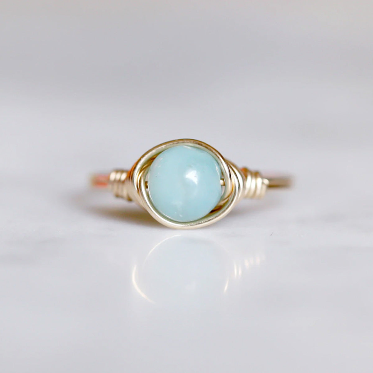 Blue Amazonite Gemstone | 14k Gold Filled Ring | Demi Fine Jewelry ...